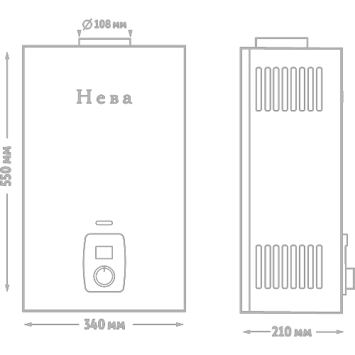 Нева 4511Е водонагреватель газовый | BaltGaz - сайт завода производителя